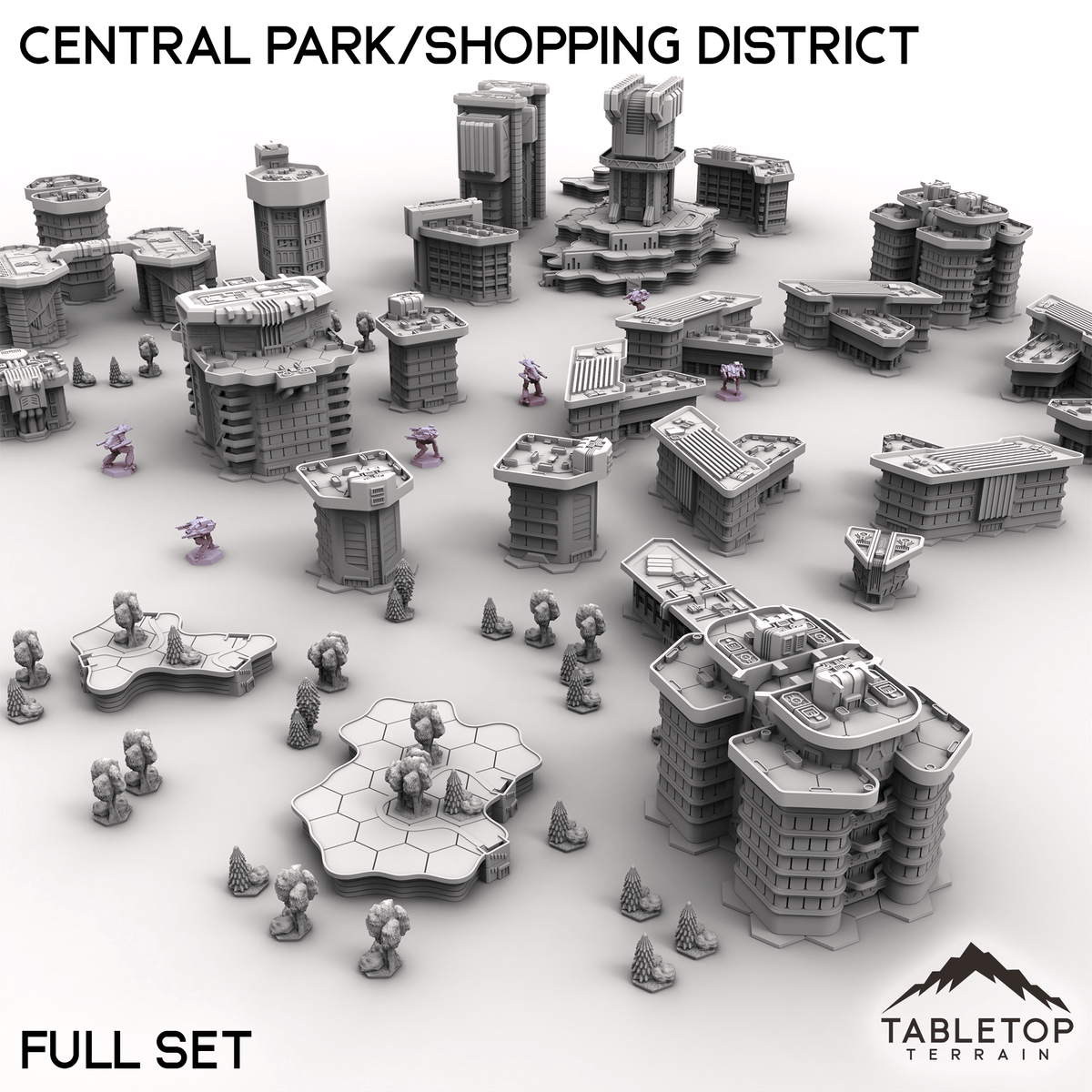 HEXTECH Central Park/Shopping District - City Map Pack – Wargame Portal